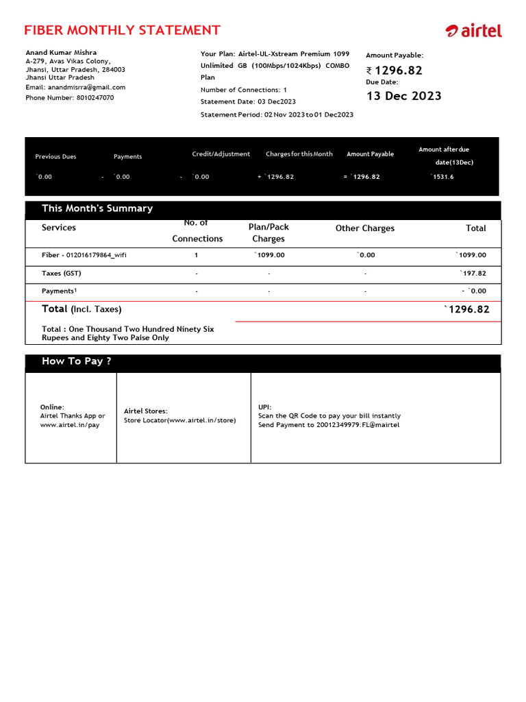 Internet Bill.. - Copy-1 | PDF | Payments | Service Industries