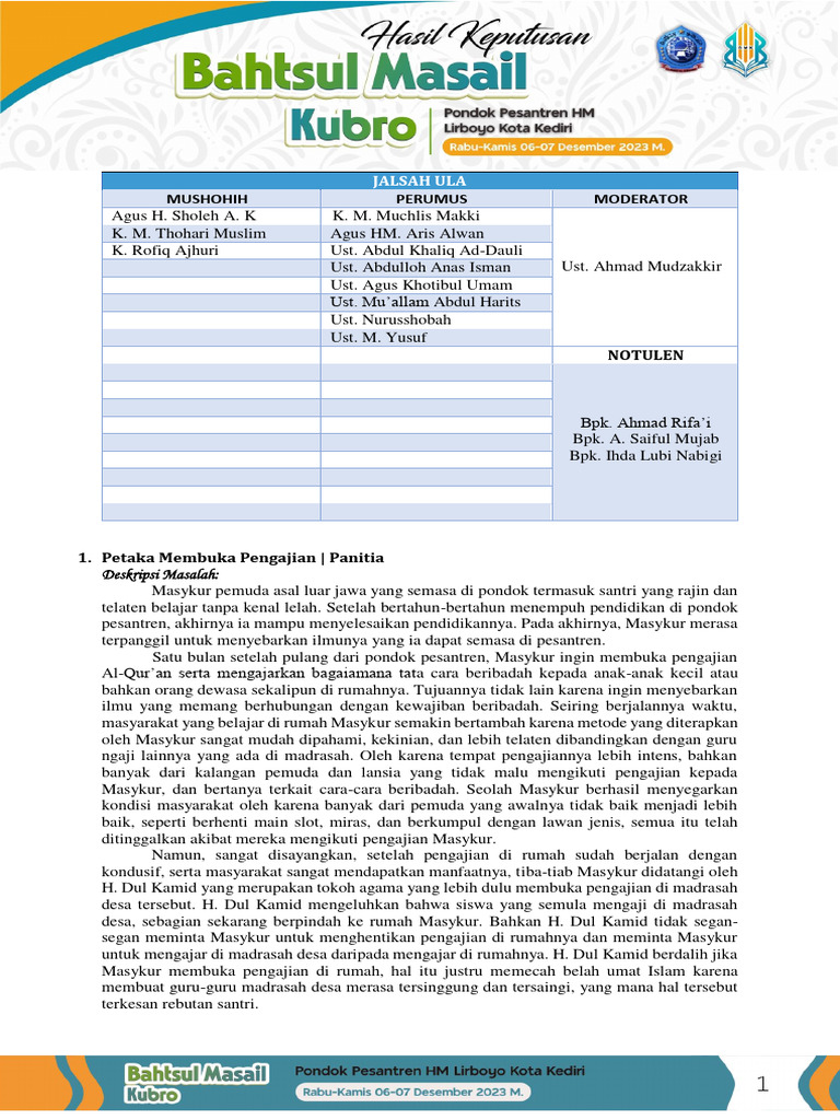 Hasil Keputusan BMK PPHM 2023 | PDF