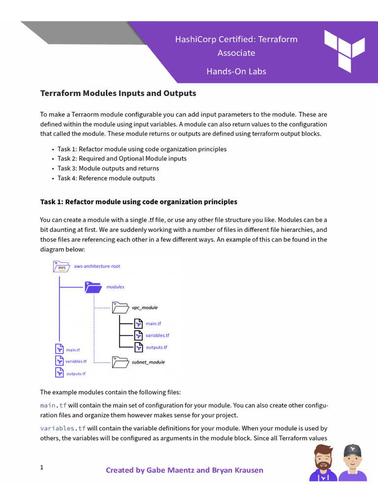 5b Terraform Module Inputs and Outputs | PDF | Parameter (Computer Programming) | Ip Address