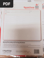 (WAB) Western Aphasia Battery - Part 1 Record Form 1 | PDF