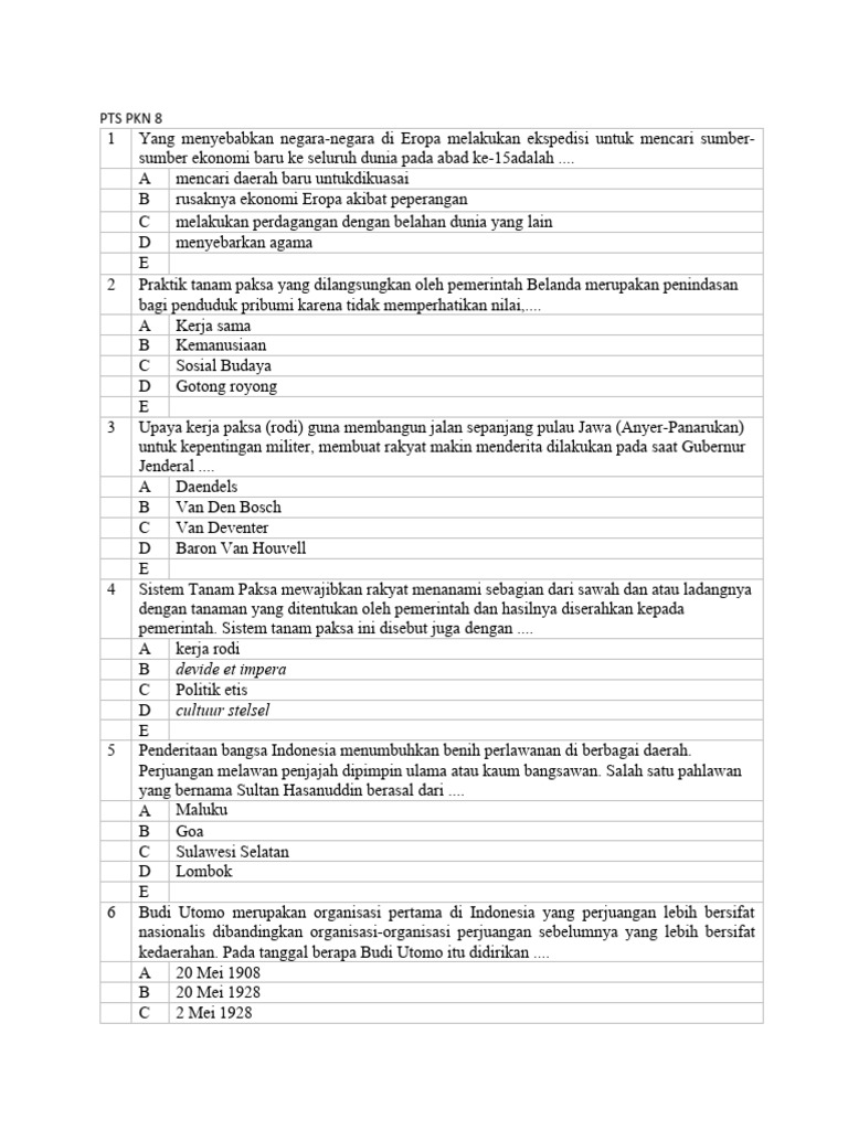 Pts PKN 8 Latihan | PDF