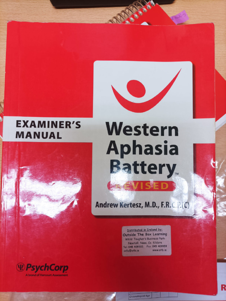 (WAB) Western Aphasia Battery - Examiner's Manual | PDF