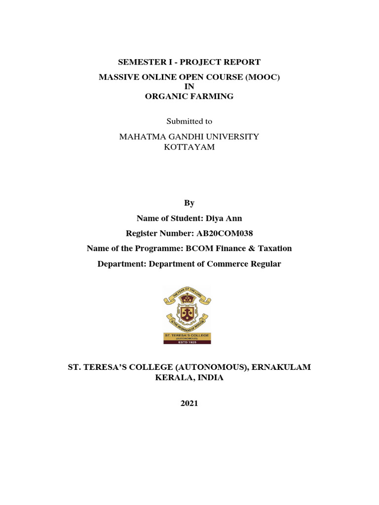 Organic Farming Project Report | PDF | Organic Farming | Agriculture