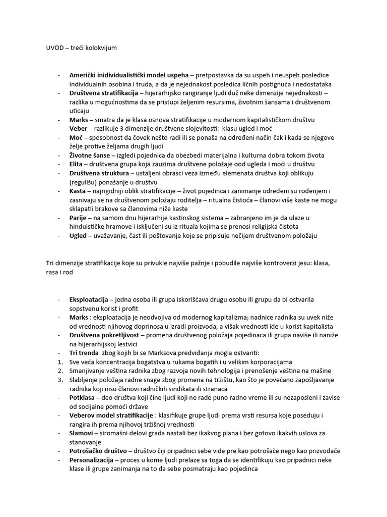 UVOD - 3. Kolokvijum | PDF