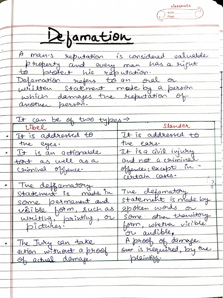 Defamation, Assault, Battery and False Imprisonment | PDF