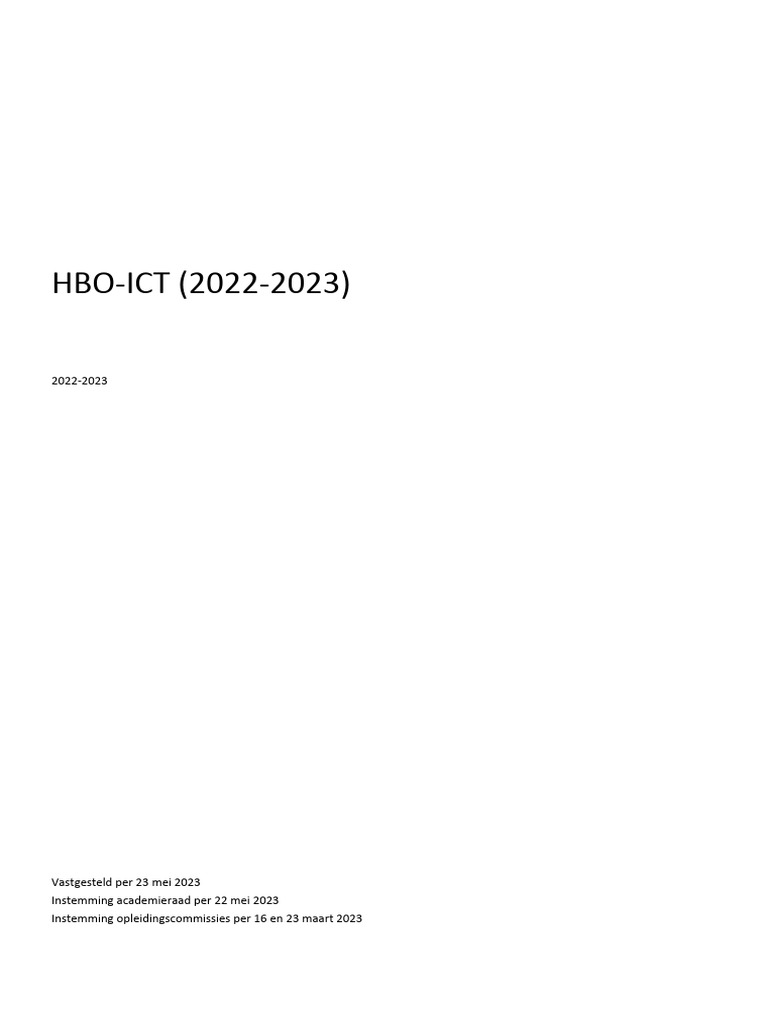 OER 2022-2023 FDMCI Bachelor HBO-ICT | PDF