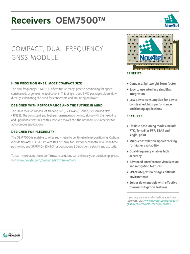 Novatel Oem7500 Datsheet | Download Free PDF | Global Positioning ...