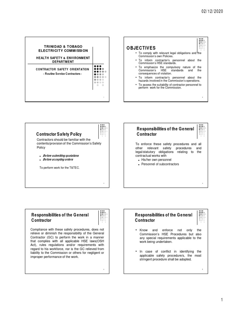 Contractor Safety Orientation | PDF | First Aid | Personal Protective ...