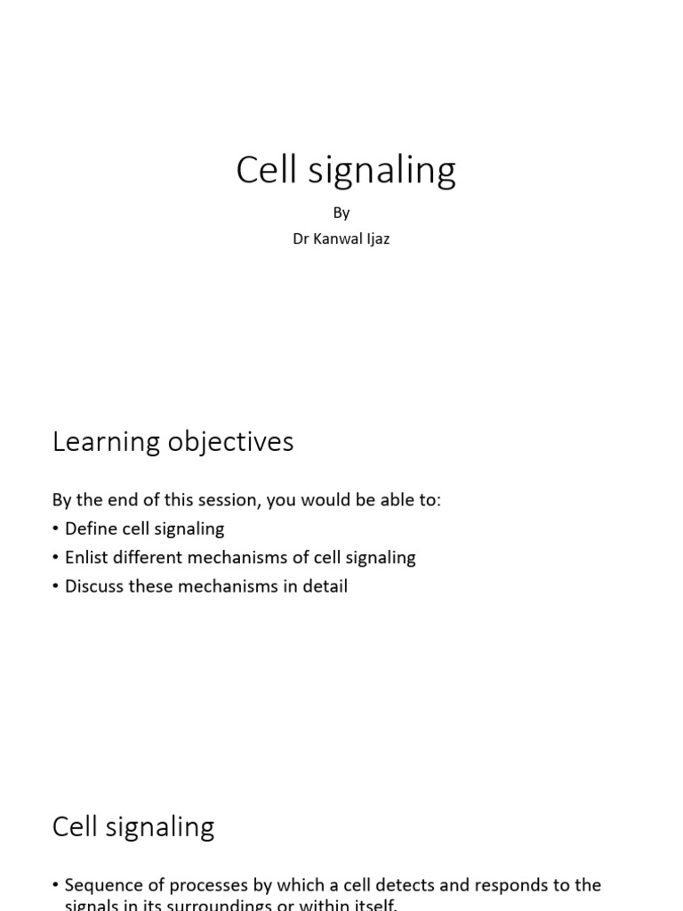 Cell Signaling Pdf Cell Signaling Signal Transduction