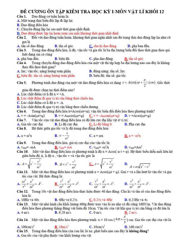 De Cuong Kiem Tra Cuoi HK1 K12 GV | PDF