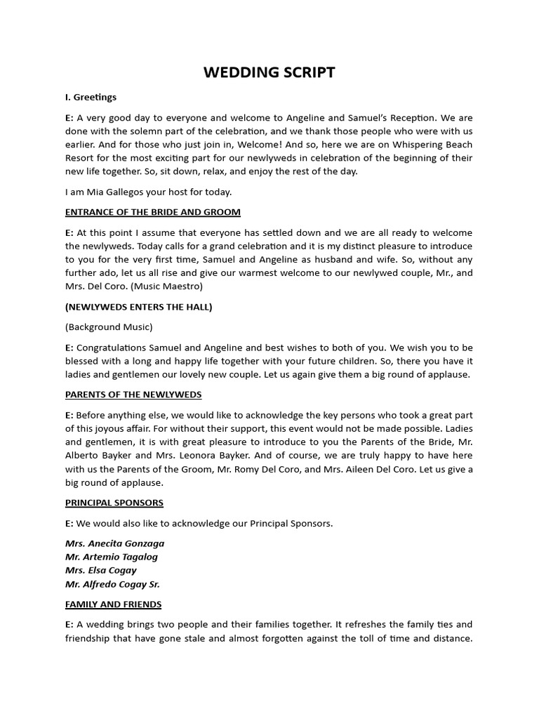Wedding Script | PDF