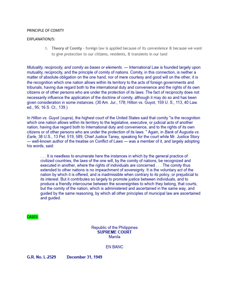 Prin. of Comity | PDF | Accountant | Comity