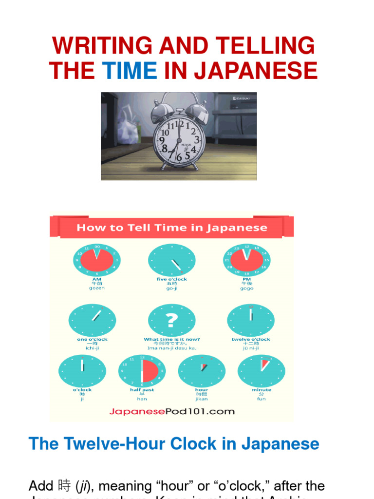 Telling Time in Japanese: A Guide | PDF | Language Arts & Discipline ...