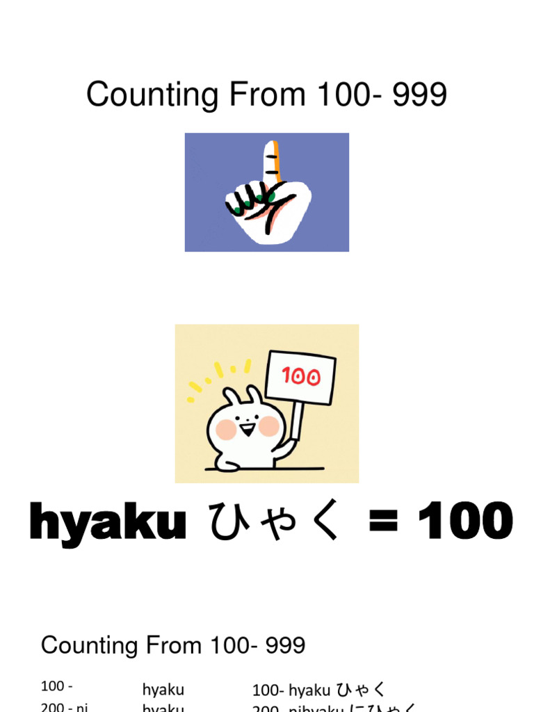 Counting From 100 999 | PDF