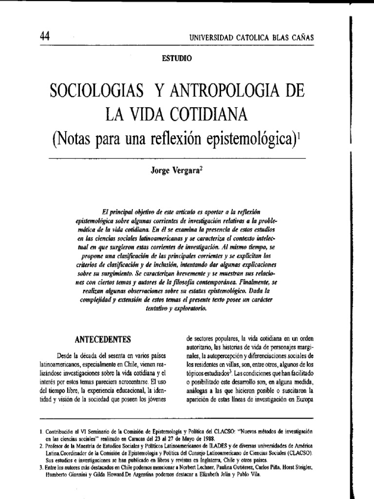Sociologias Y Antro PO Logia de La Vida Cotidiana: (Notas para Una ...