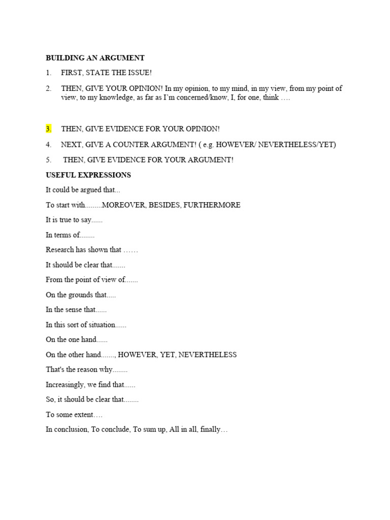 Building An Argument - HomeWork Popa Catalin | PDF