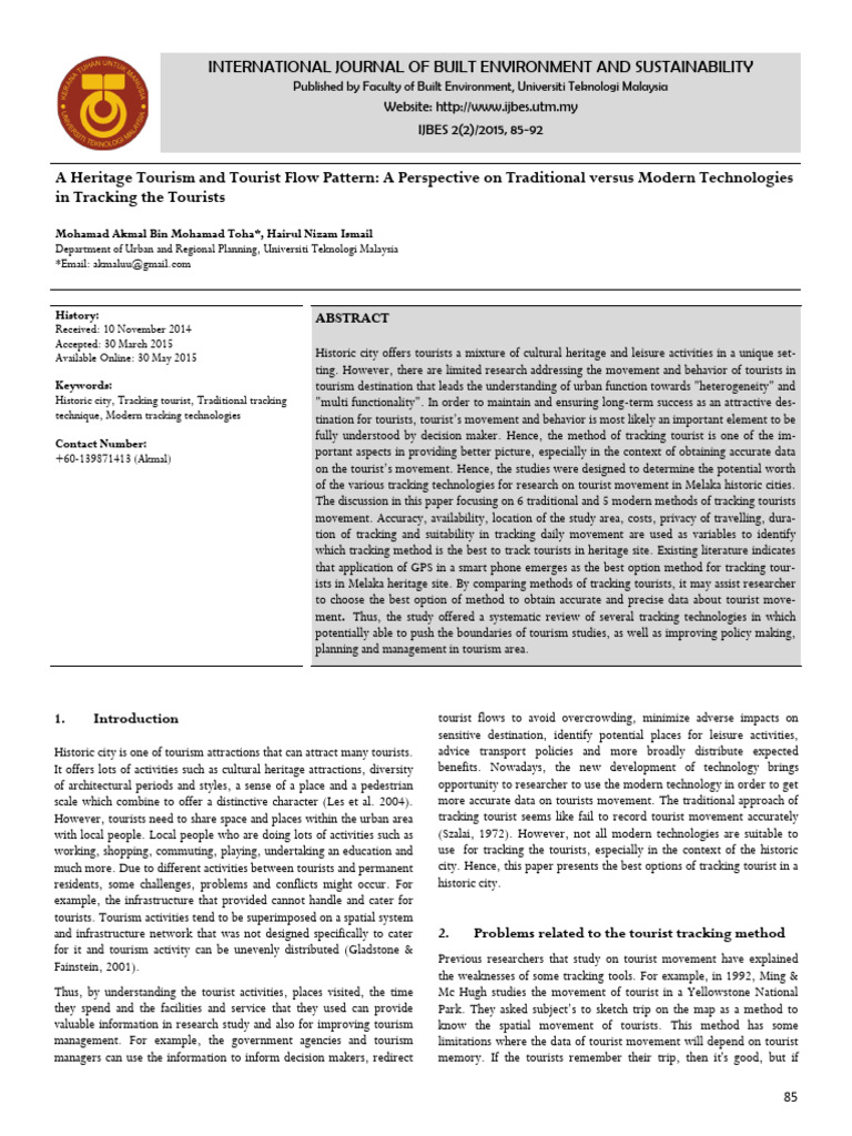 Tourist tracking -Toha and Ismail - 2015 - A heritage tourism tourist ...