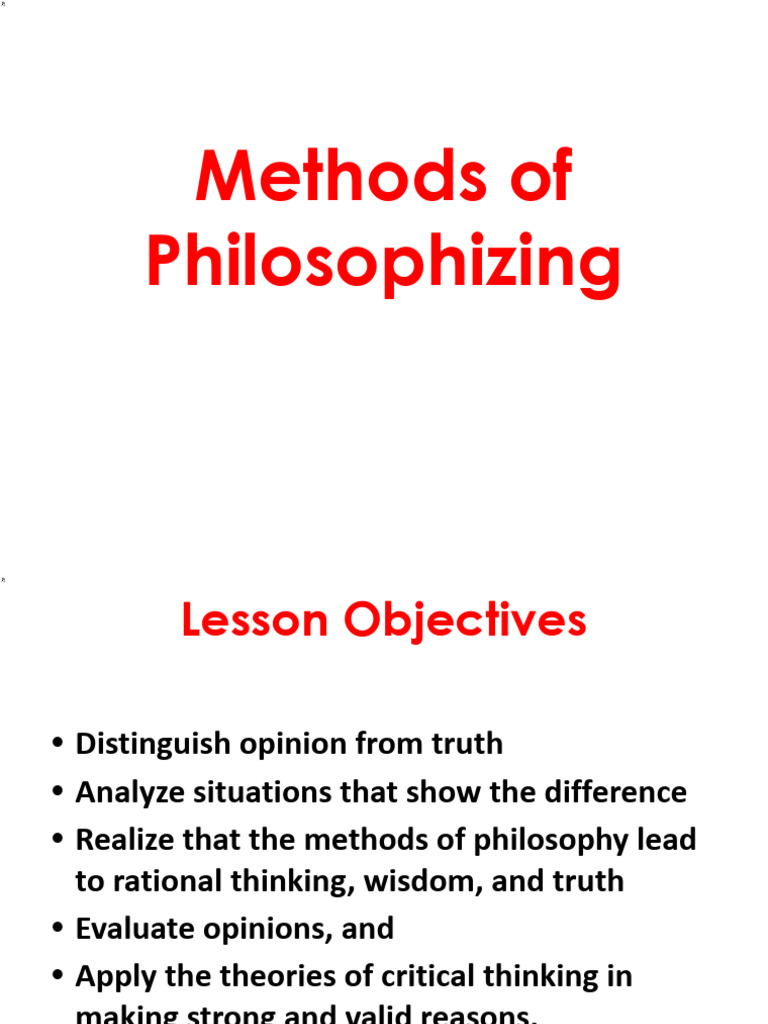 Methods of Philosophizing | PDF | Phenomenology (Philosophy) | Argument