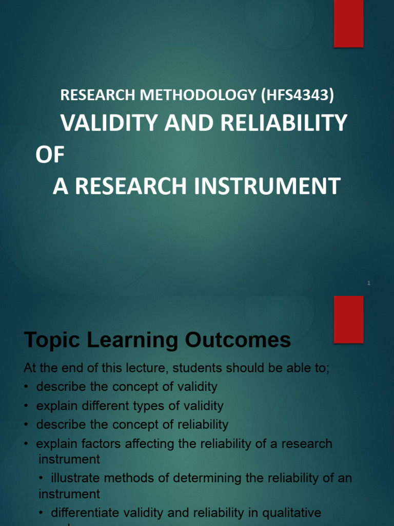 PR2 Q2 W1 3 Validity and Reliability | PDF
