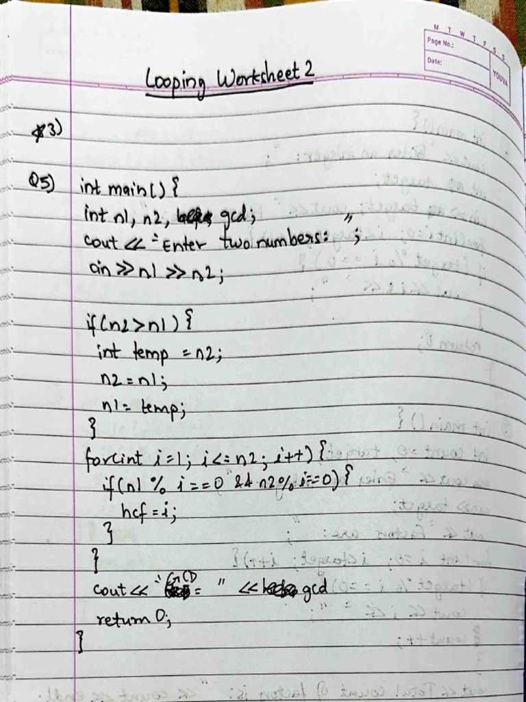 Looping Worksheet 2 | PDF