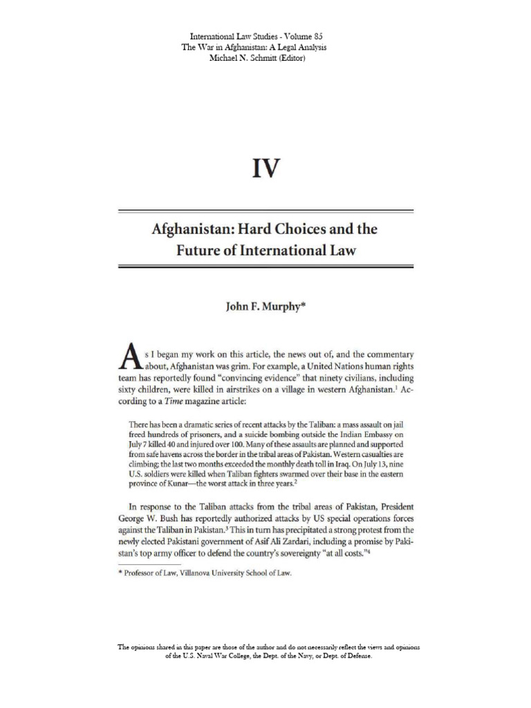 Afghanistan - Hard Choices and The Future of International Law | PDF