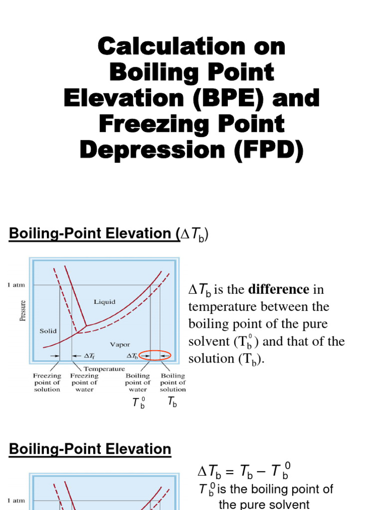 Calculation On BPE FPD | PDF | Phases Of Matter | Thermodynamics