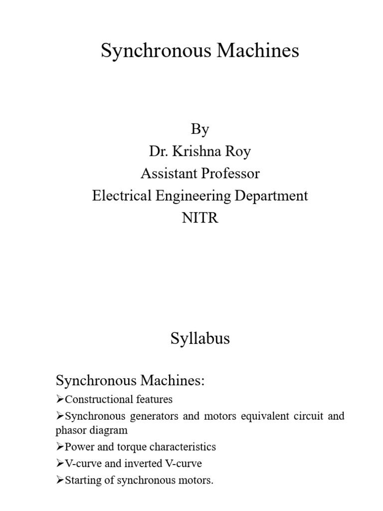 Synchronous Machines Notes - 20.04.2022 | PDF | Electric Motor ...