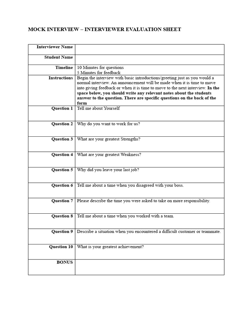 Mock Interview New | PDF | Leadership | Communication