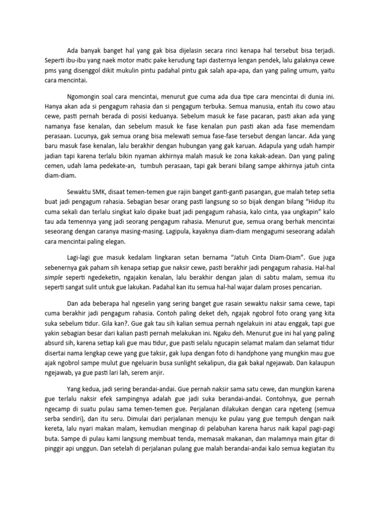 Mencinta Tanpa Meminta | PDF