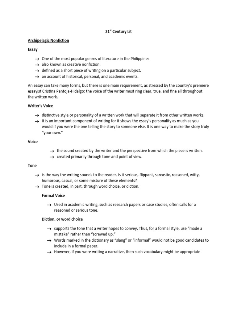 21st Century Lit | PDF | Essays 21st Century Lit | PDF | Essays