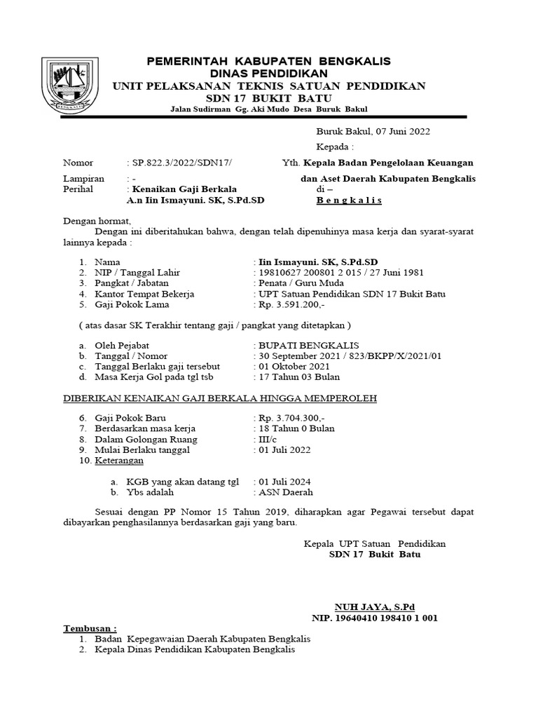 Gaji Berkala Iin | PDF