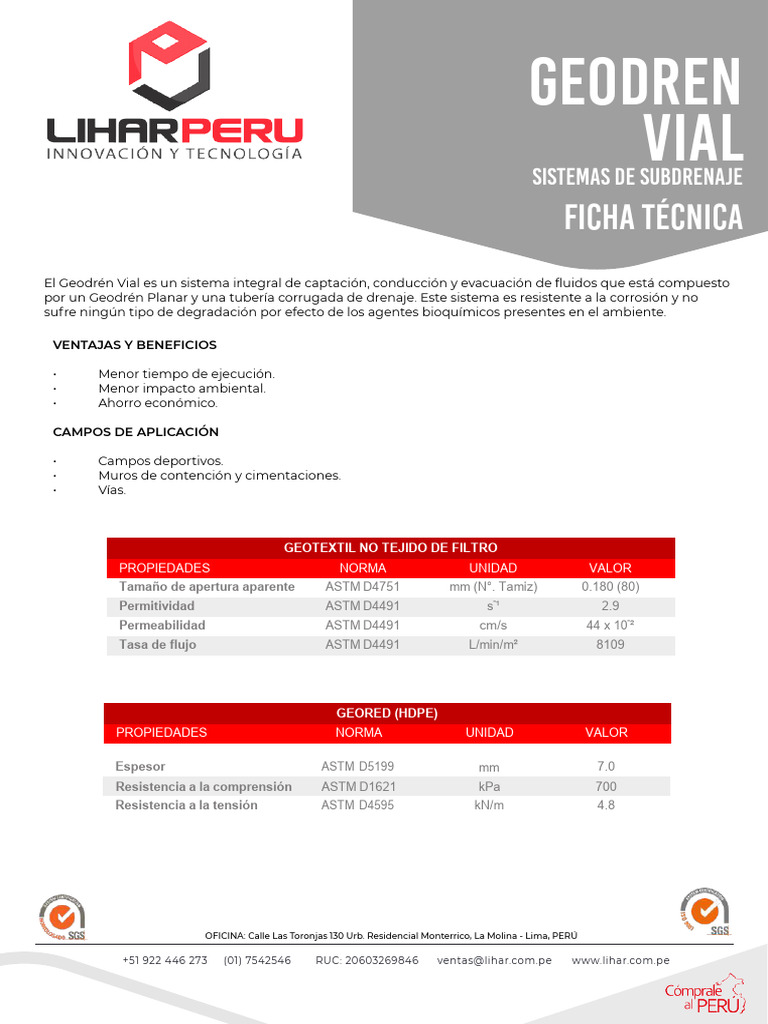 FT - Geodren Vial - PV | PDF
