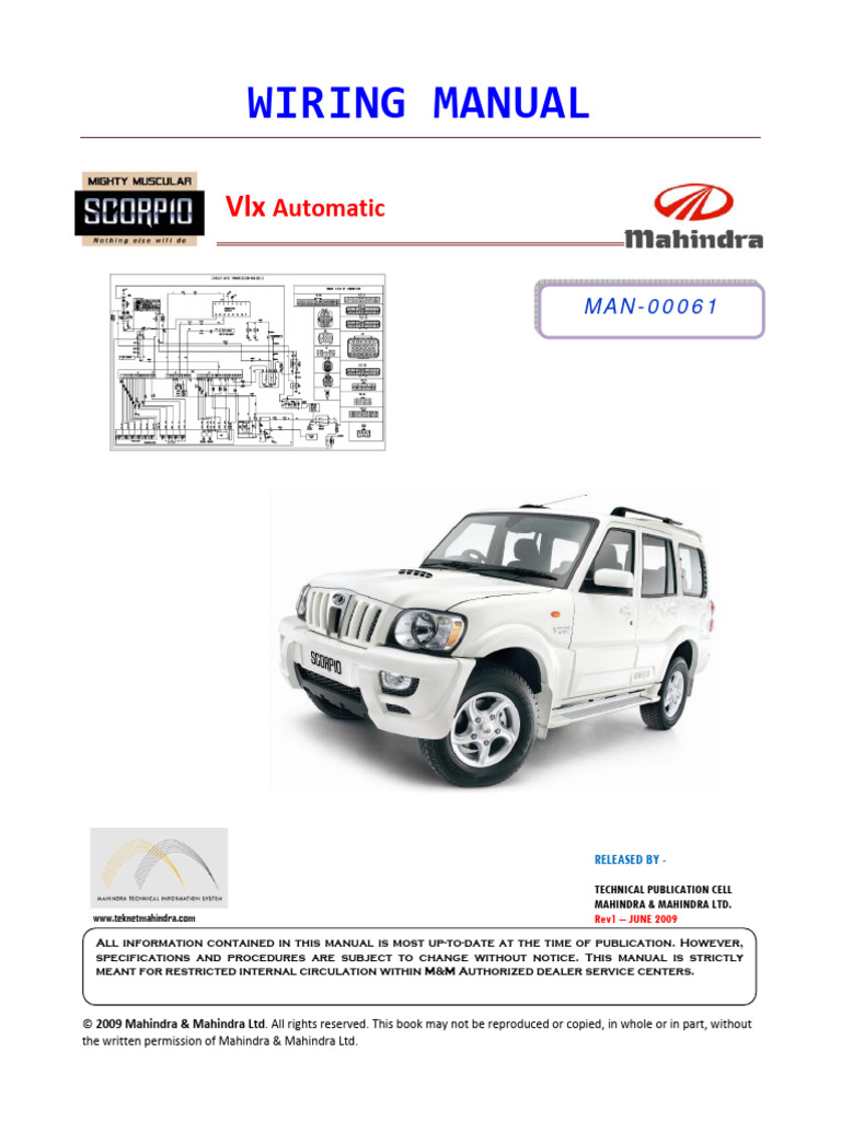 Man-00061-Wiring Manual-Scorpio Automatic (Refresh) | PDF