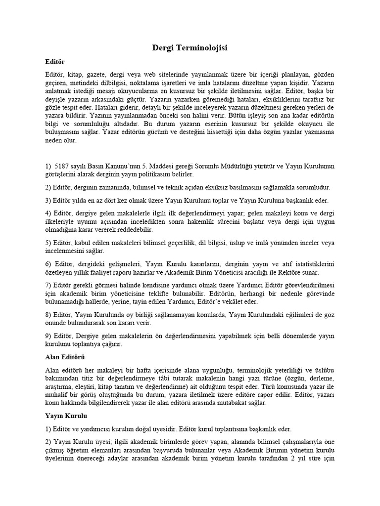 Dergi Terminolojisi | PDF
