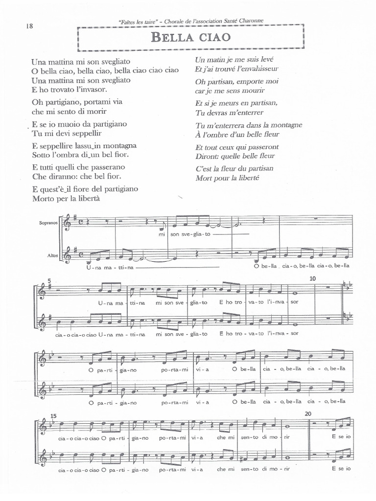 Bella Ciao Partition | PDF