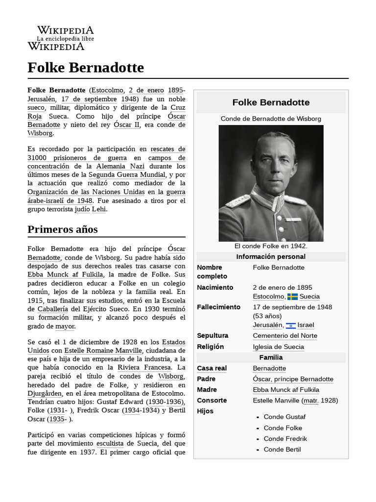 Folke Bernadotte | PDF