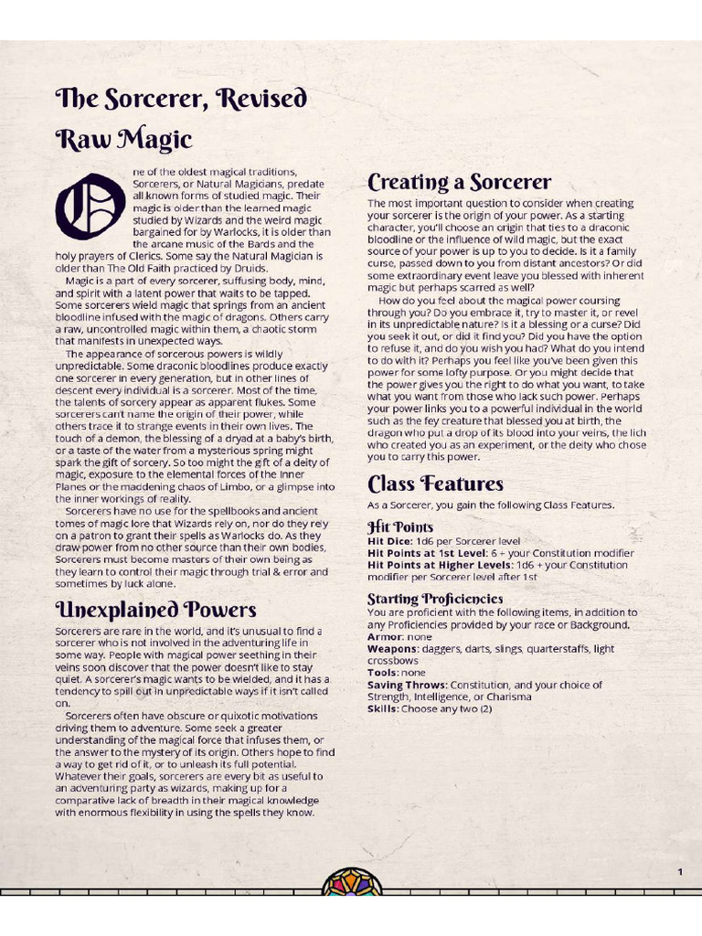 Sorcerer Revised | PDF