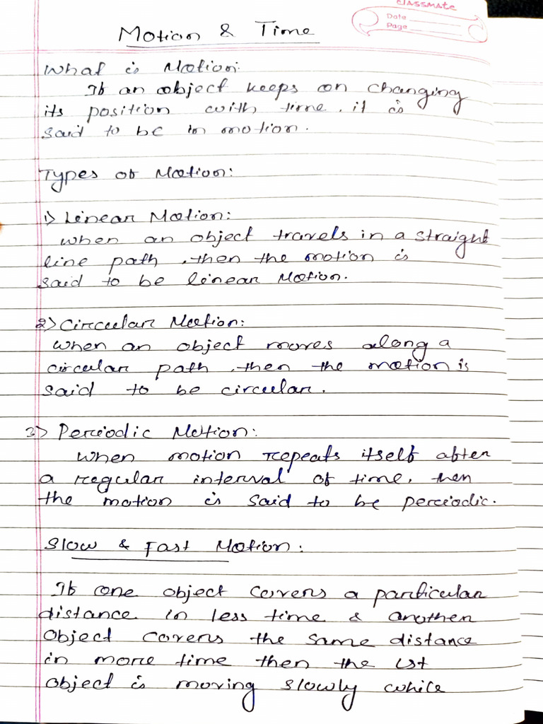 Motion and Time | PDF