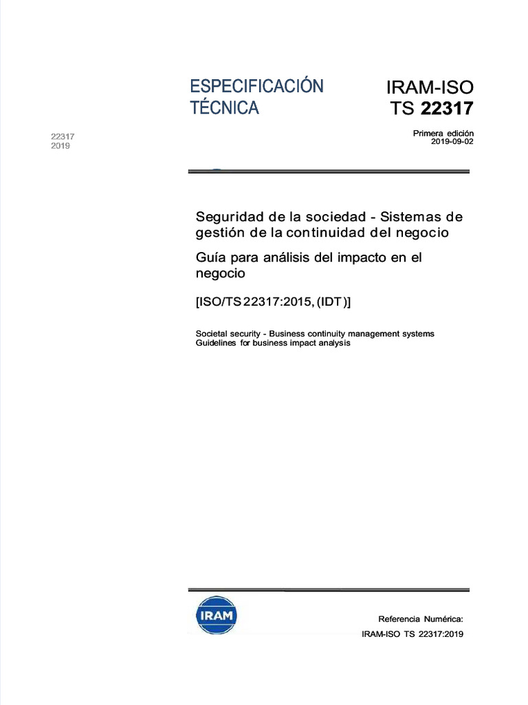 PDF Iram Iso 22317 Ts - Compress | PDF