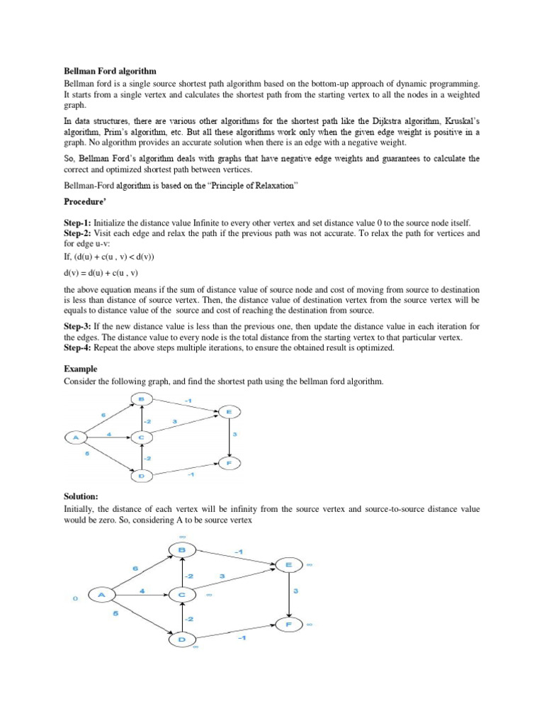 Bellman Ford Algorithm | PDF | Discrete Mathematics | Computer Programming Bellman Ford Algorithm | PDF | Discrete Mathematics | Computer Programming