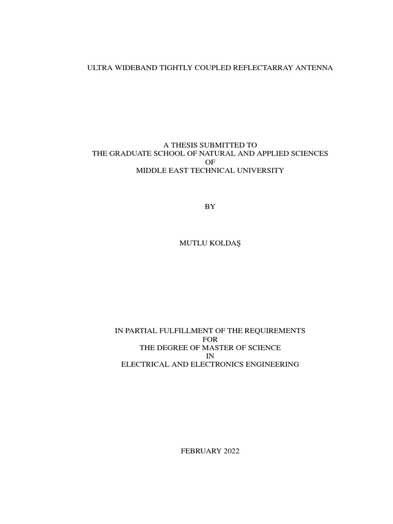 Mutlukoldas Final Thesis | PDF | Antenna (Radio) | Transmission Line