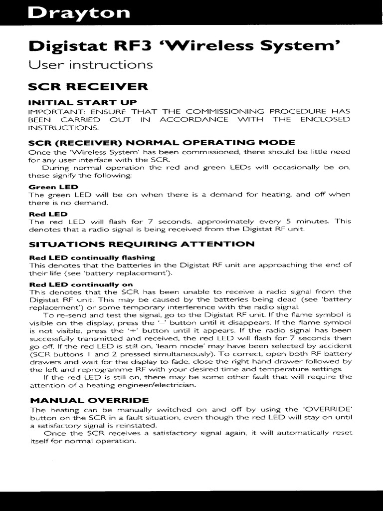 Drayton rf3 Digistat | PDF