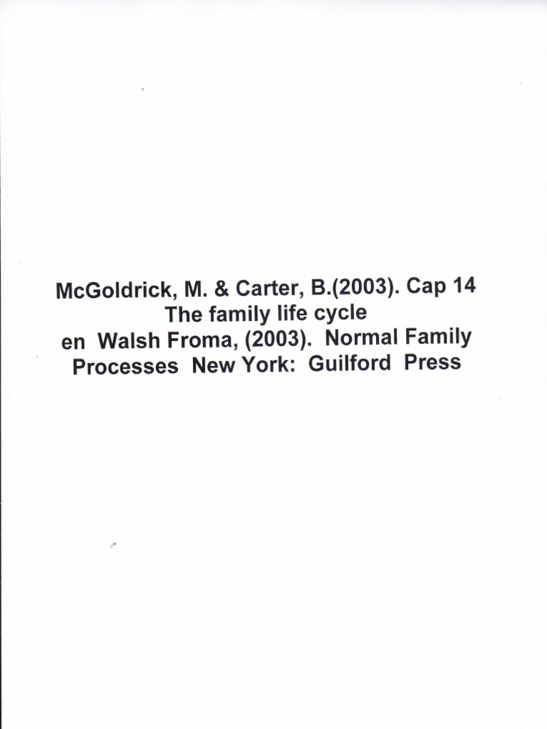 Family Life Cycle: McGoldrick & Carter | PDF | Family | Adolescence
