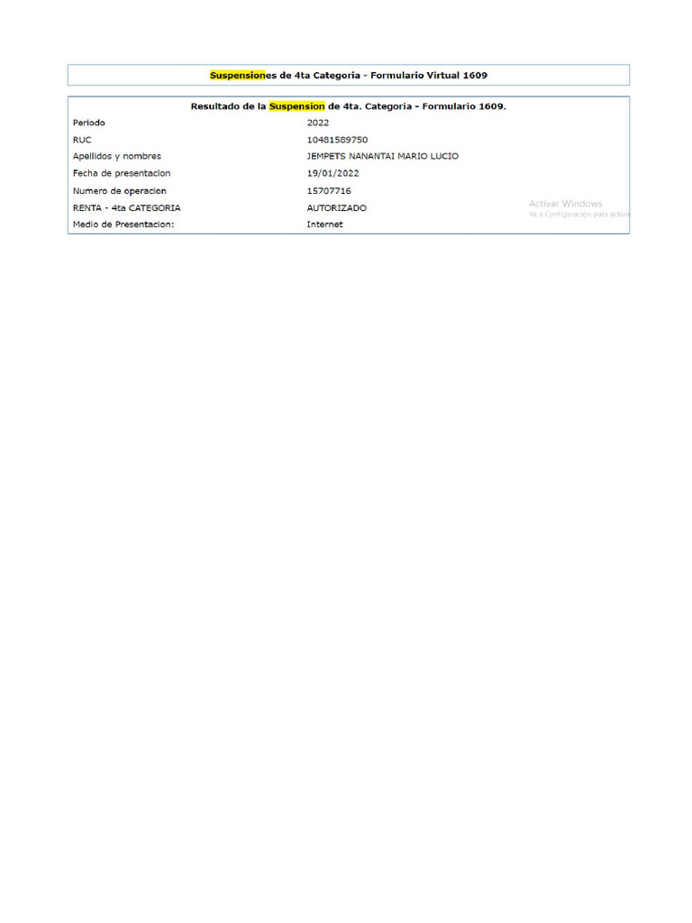 Suspension Cuarta Categoria | PDF