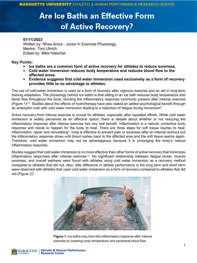Arora Ice Bath Recovery | PDF | Inflammation | Medical Specialties