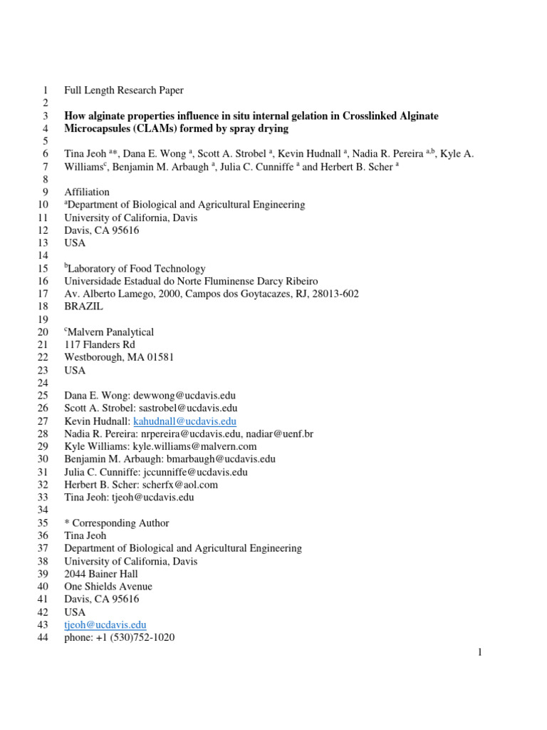 How Alginate Properties Influence in Situ Internal Gelation in ...