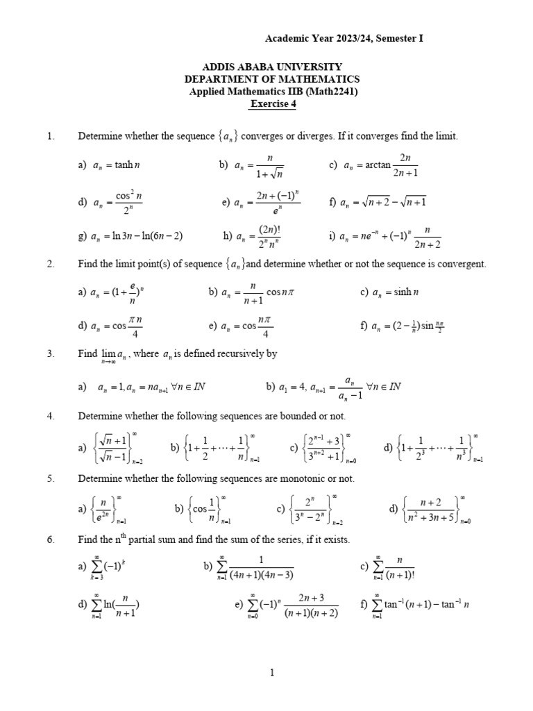 Applied Mathematics II (E4) | PDF | Arithmetic | Analysis