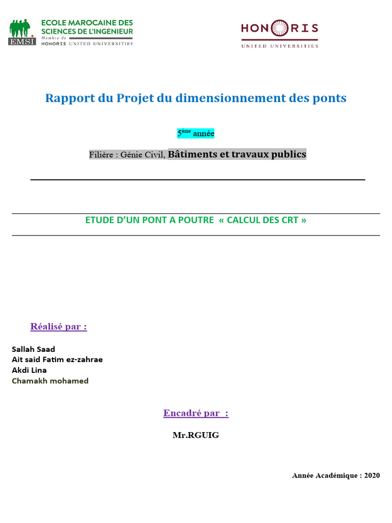 Projet Du Pont | PDF
