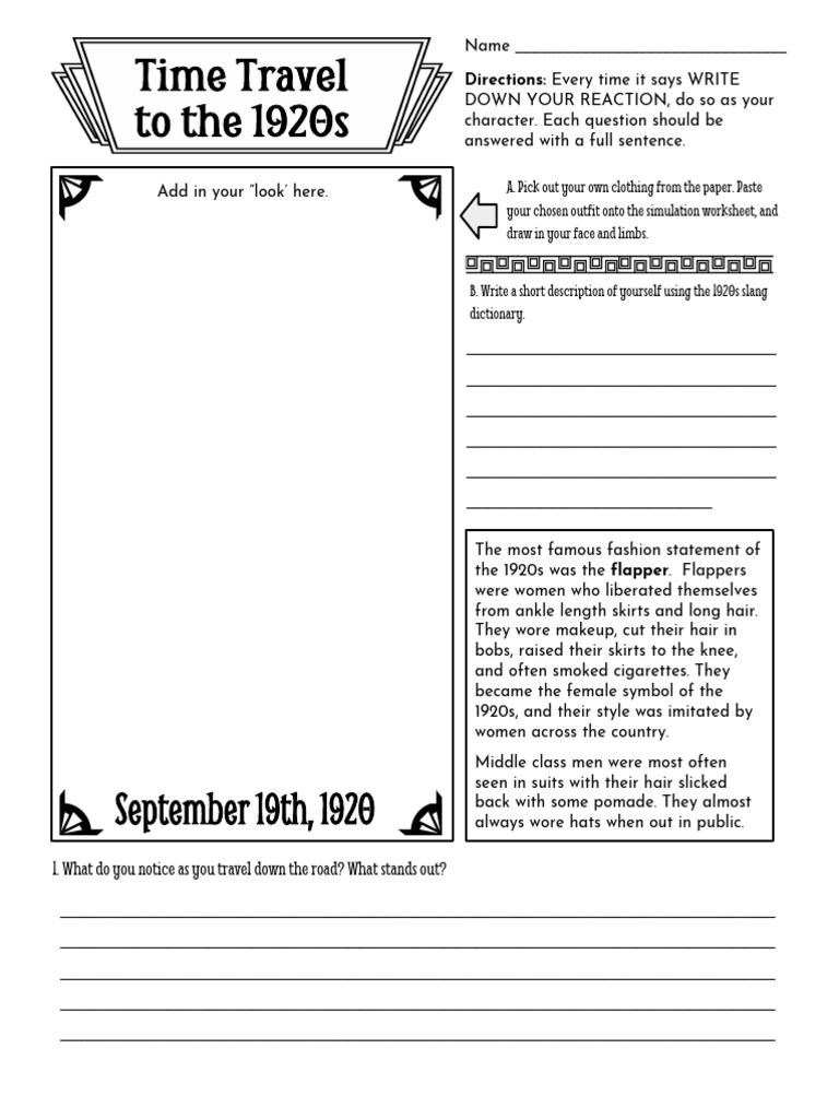 Simulation Worksheet | PDF | Harlem Renaissance
