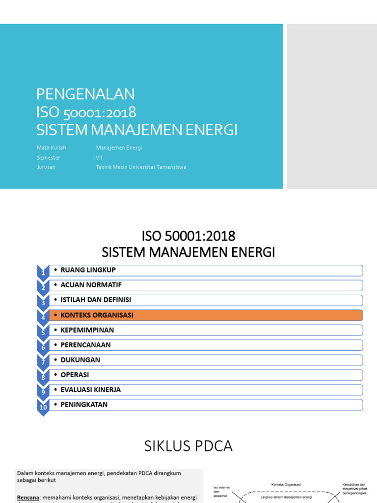 ISO 50001 Sistem Manajemen Energi 4. Konteks Organisasi | PDF